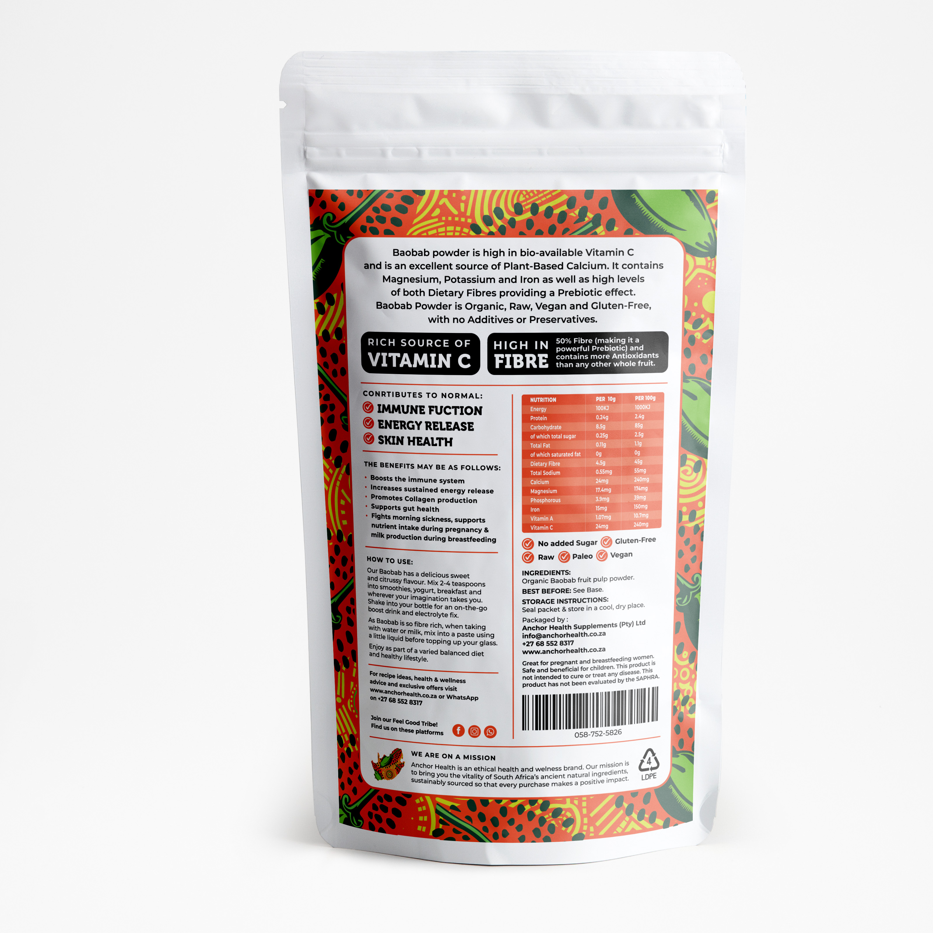 Baobab Superfood Powder - 300g - Anchor Health