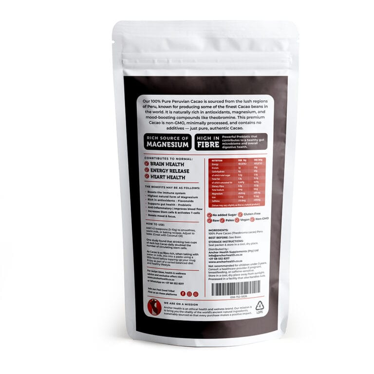 100% Pure Cacao Powder - 200g - Anchor Health